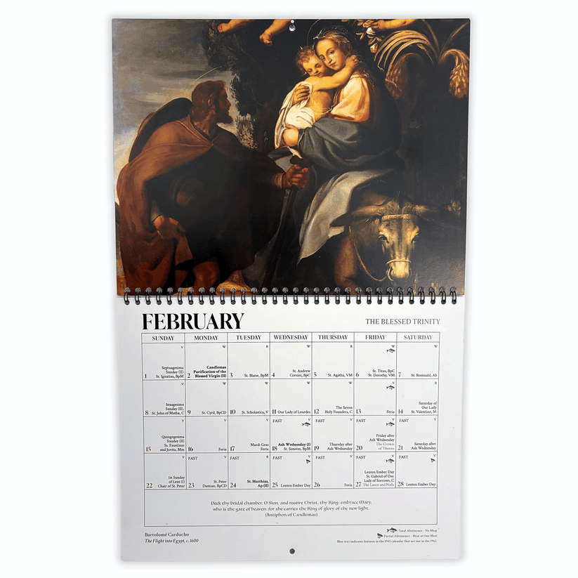 2026 Traditional Catholic Wall Calendar Pre 1955 1962 Feasts Mari
